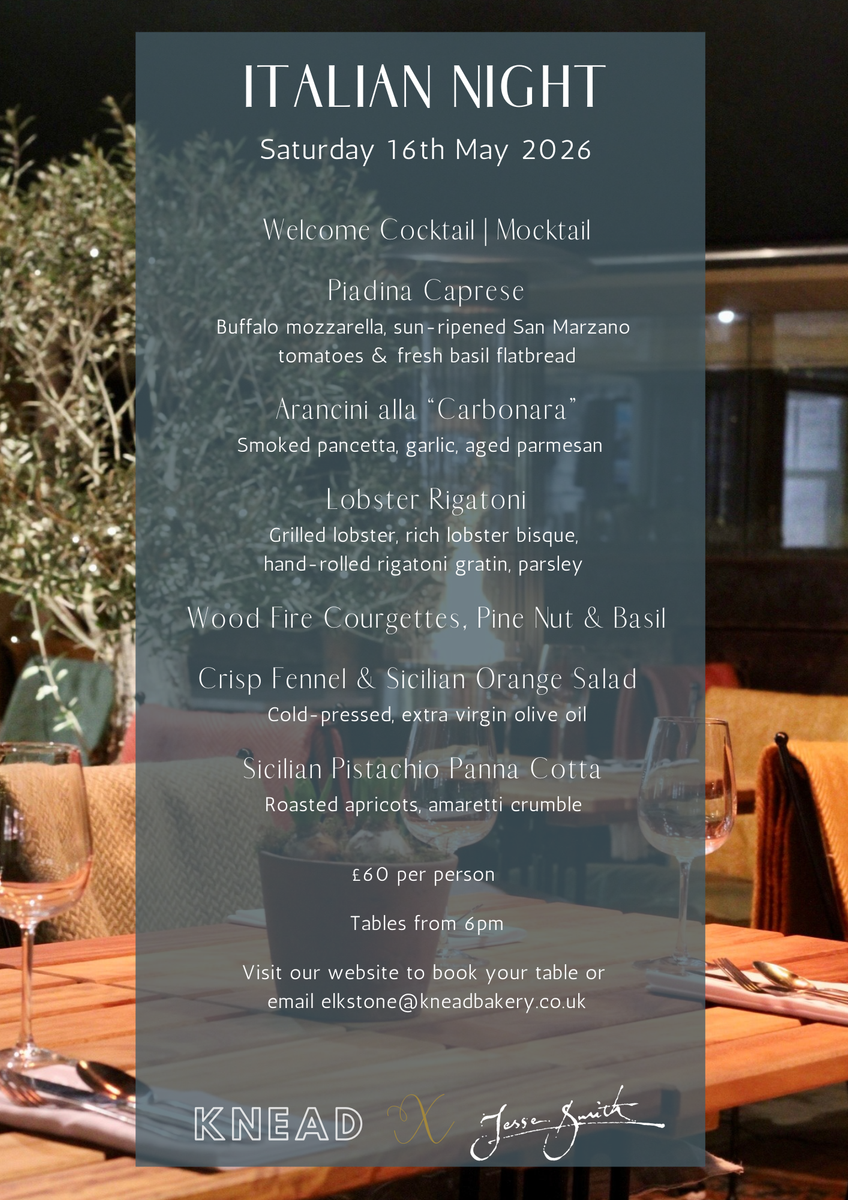 Italian Night Supper Club at KNEAD Elkstone | Saturday 16th May – KNEAD ...